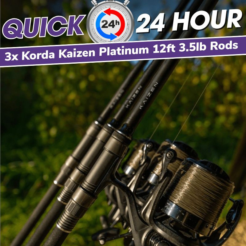QUICK 24 HOUR - 3x Korda Kaizen Platinum 12ft 3.5lb Rods - AUTO DRAW ...