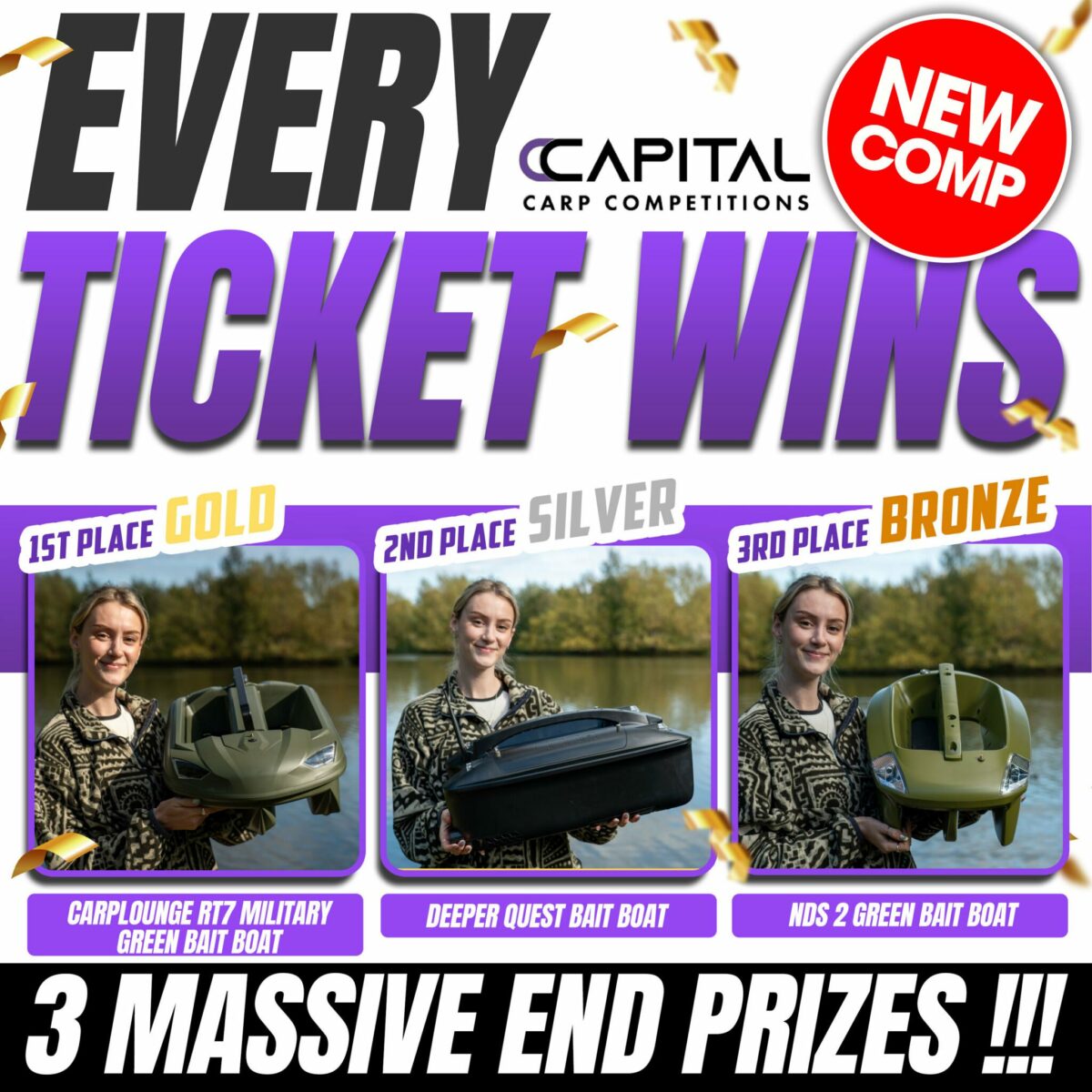 The BIG 3 BAIT BOAT COMP - Gold, Silver, Bronze! - Capital Carp ...